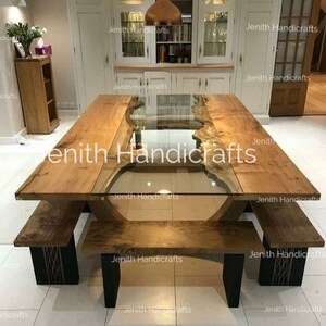 CLEAR Epoxy, Luxury Dining Table, Sofa, Side Center Table Top Live Edge ...