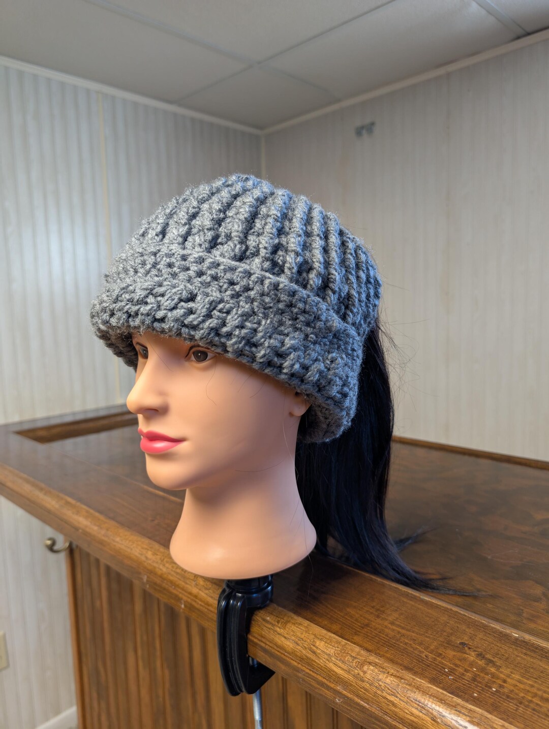 Messy Bun Hat ( Gray ) - Etsy