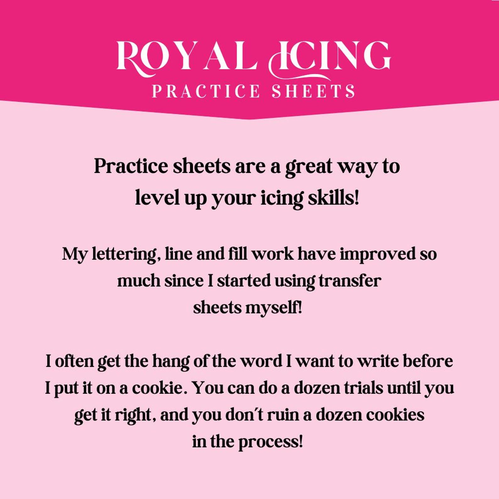 Popcorn Royal Icing Transfer Sheets: Cookie Piping Practice (digital ...