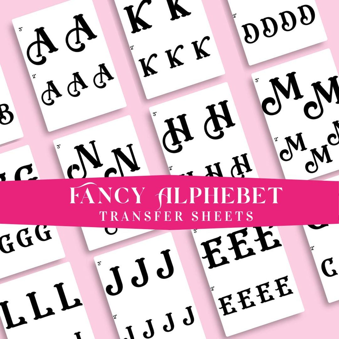 Fancy Alphabet Royal Icing Transfer Sheets: Monogram Lettering (digital ...