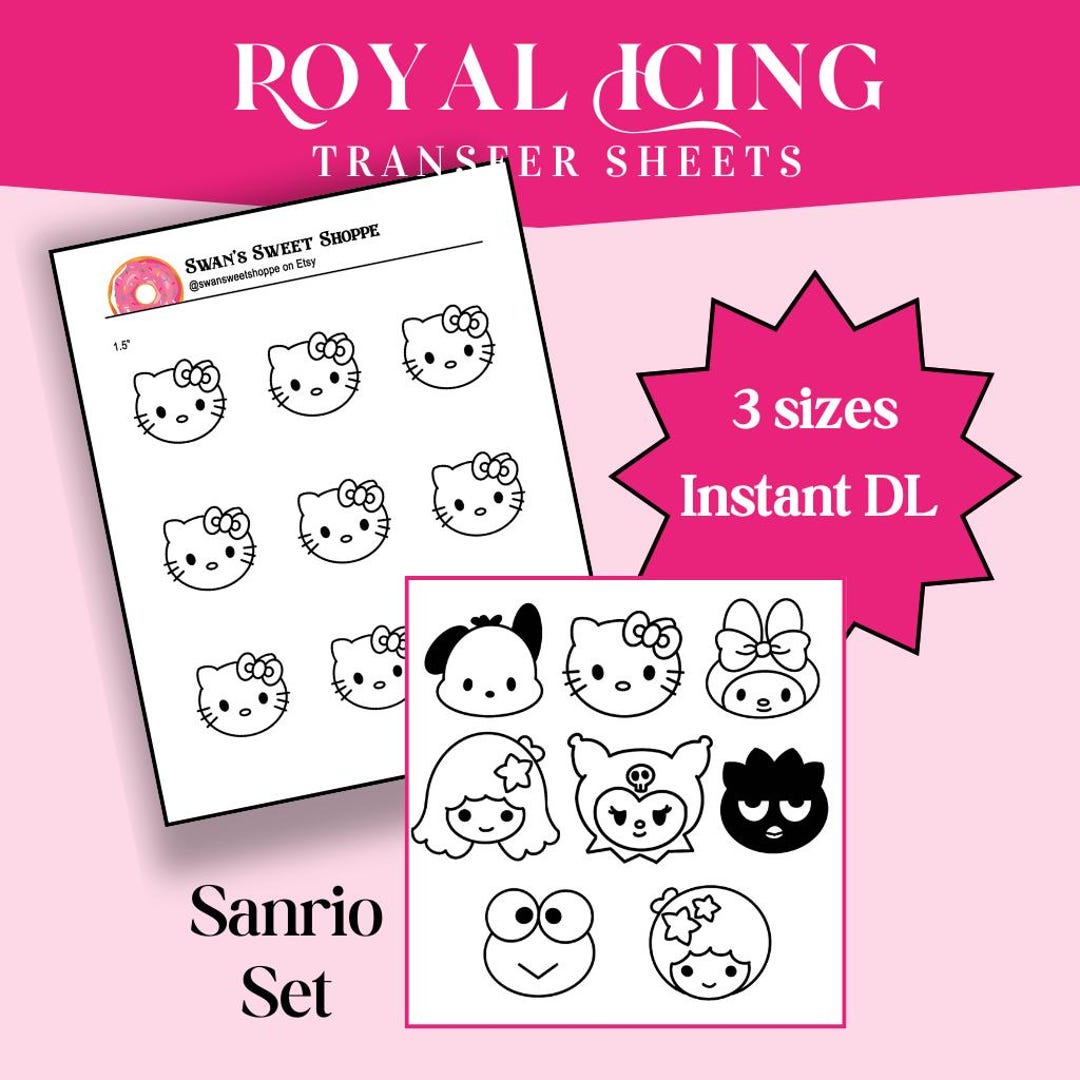 Fun Cute Characters Royal Icing Transfer Sheets || Royal Icing Template ...