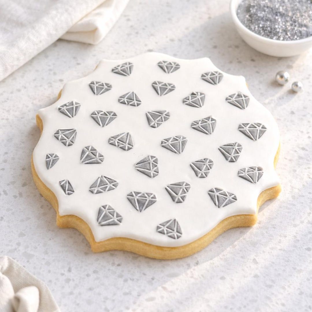 Tiny Treasures | Diamond Cookie Stencil | Geometric Royal Icing Pattern ...