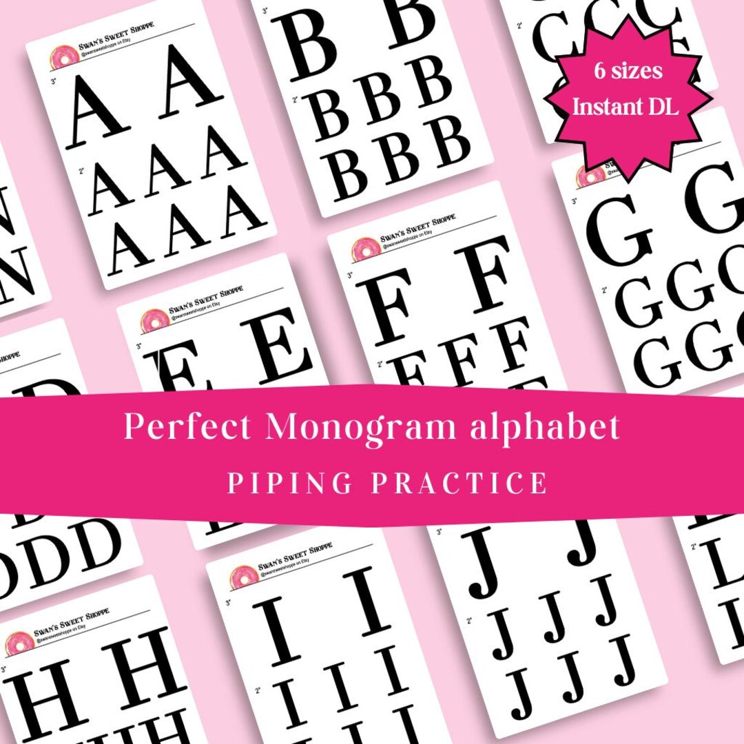 The Perfect Serif Monogram Alphabet Transfer Sheets || Lettering ...