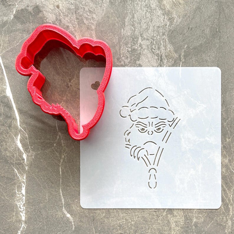 Grinch “ew, People.” Cookie Cutter & Optional Guideline Stencil ...