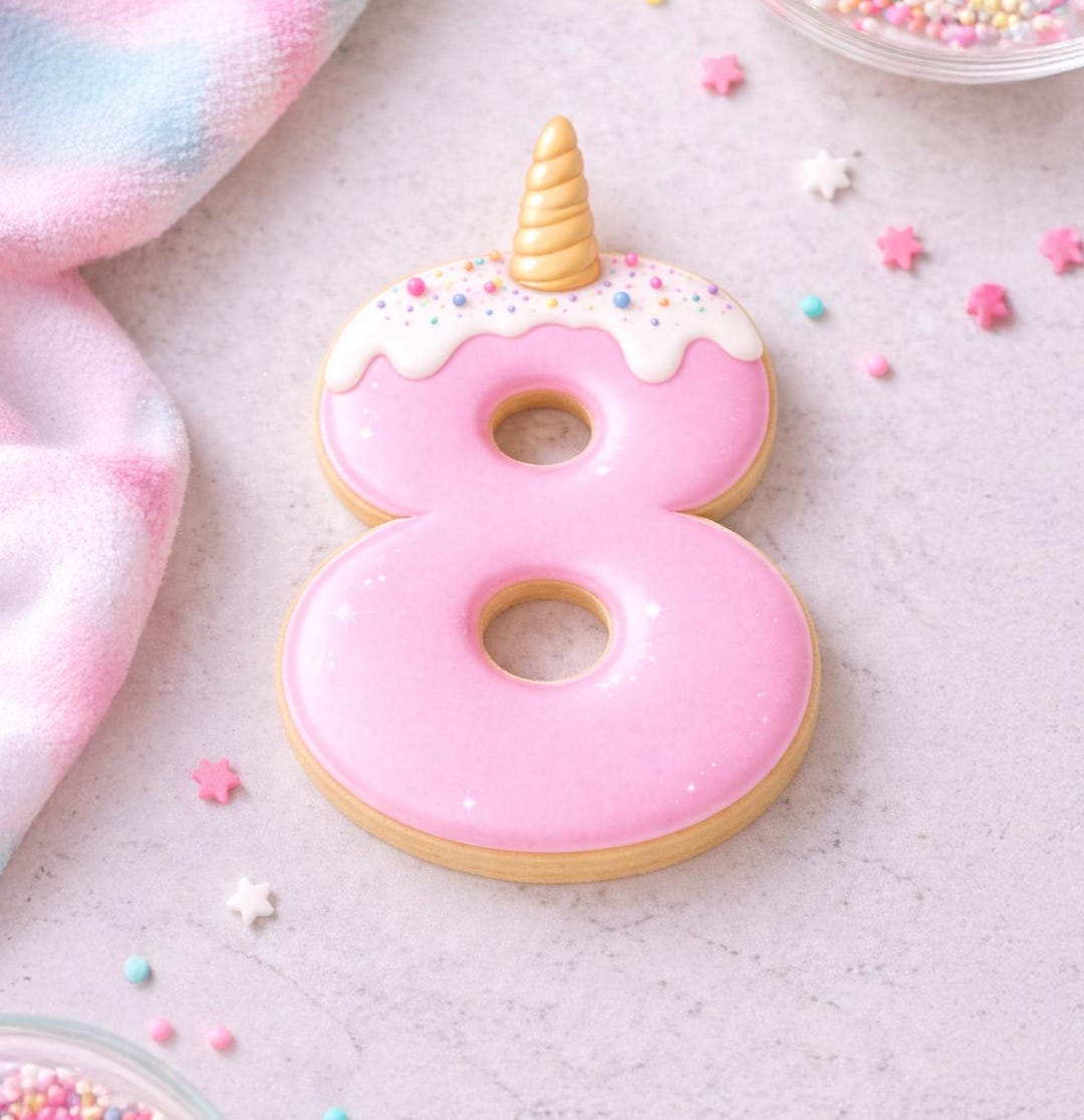 Unicorn Number 8 Cookie Cutter – Unicorn Eighth Birthday Number Cutter ...