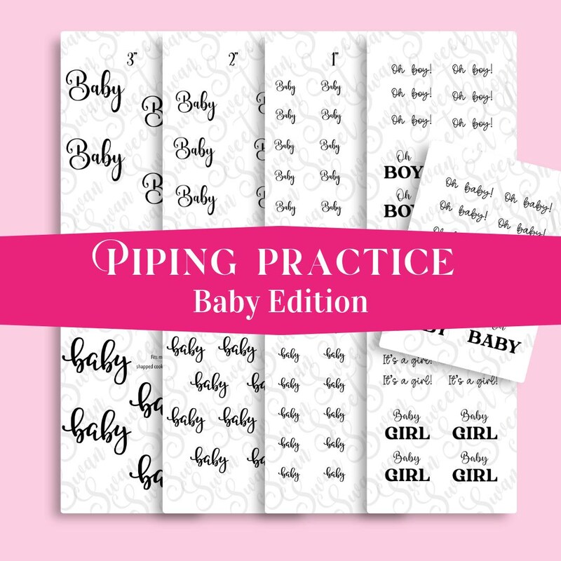 Piping Practice Sheet - Etsy