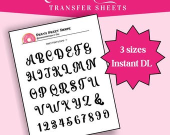 Alphabet Royal Icing Transfer Sheet, Royal Icing Template, Royal Icing ...