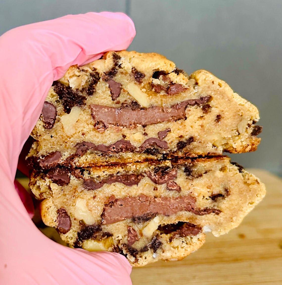 Banana Ganache-filled Chunky Monkey Gourmet Cookie Recipe || NYC Style ...