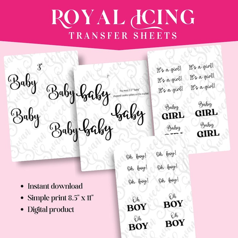 Baby Royal Icing Piping Practice Sheets (digital Download) - Etsy