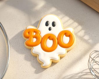 Ghost BOO Cookie Cutter & Optional Stencil | Halloween Cookie ...