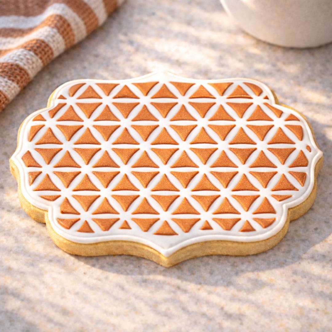 Triangle Grid | Geometric Cookie Stencil | Modern Royal Icing Pattern ...