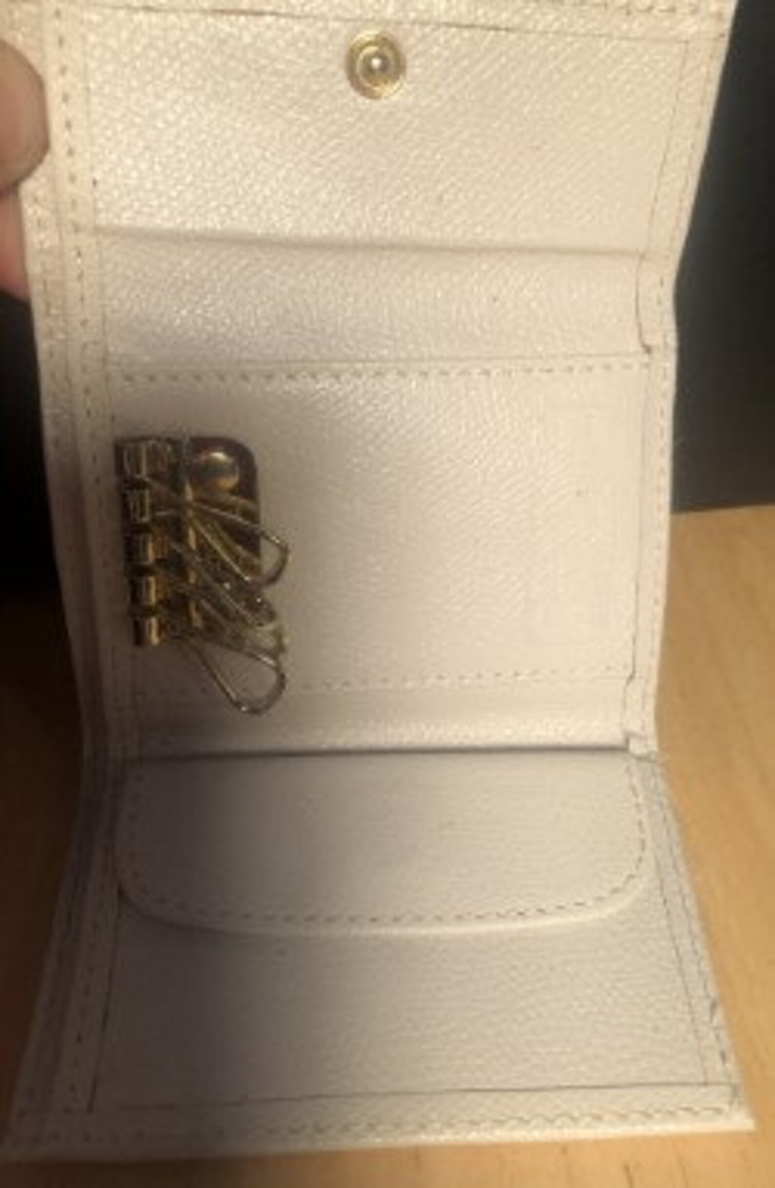 Classic Vintage MCM Cream Wallet With Gold Hooks for Keys and Satin ...