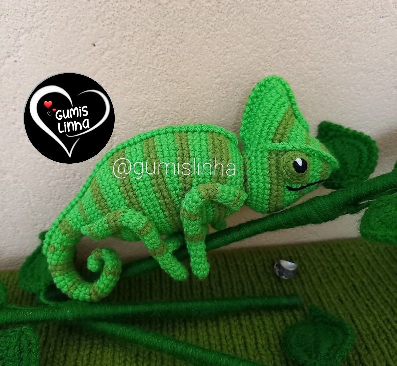 CROCHET PATTERN Chameleon, Crochet Pattern of Chameleon, Stuffed Animal ...