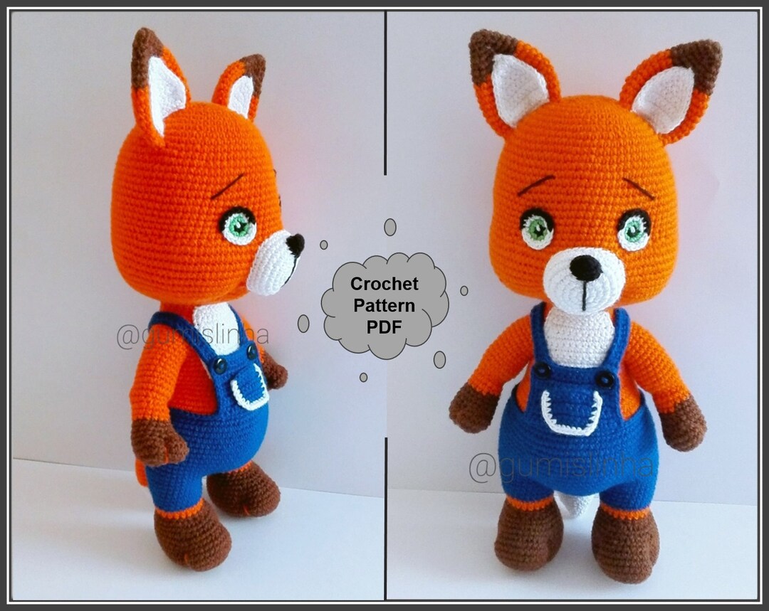 ABEL the Fox Gumis Linha Crochet Pattern / Amigurumi - Etsy