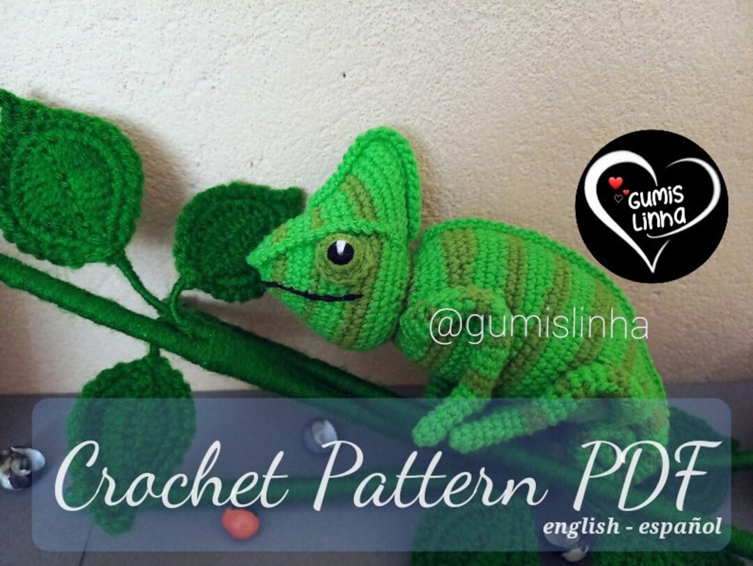 CROCHET PATTERN Chameleon, Crochet Pattern of Chameleon, Stuffed Animal ...
