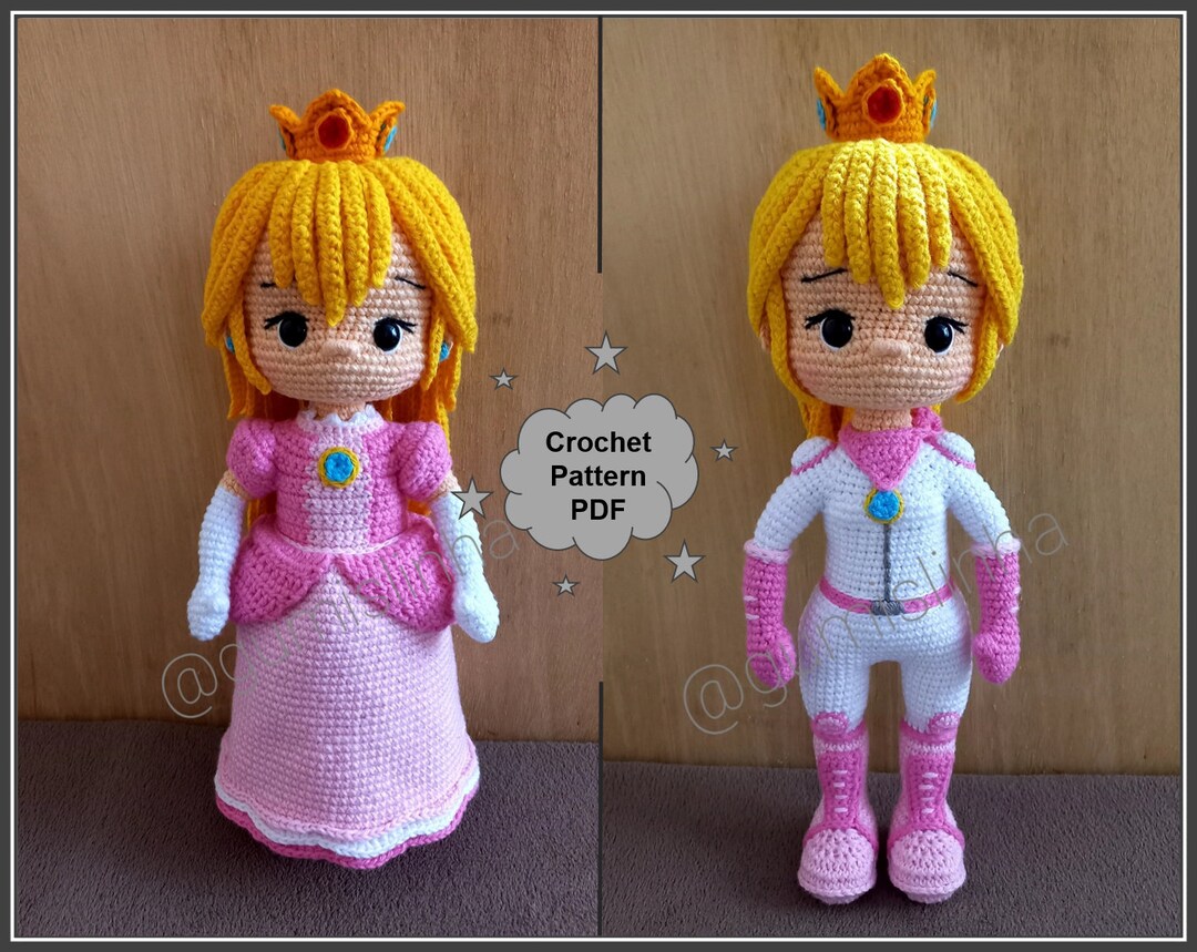 AMIGURUMI PATTERN Princess Peach Crochet Patterns Super Mario Characters PDF Crochet Pattern ...