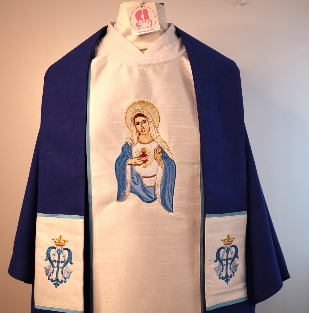 Sacred Heart of Mary - Chasuble + Stole Set - Etsy