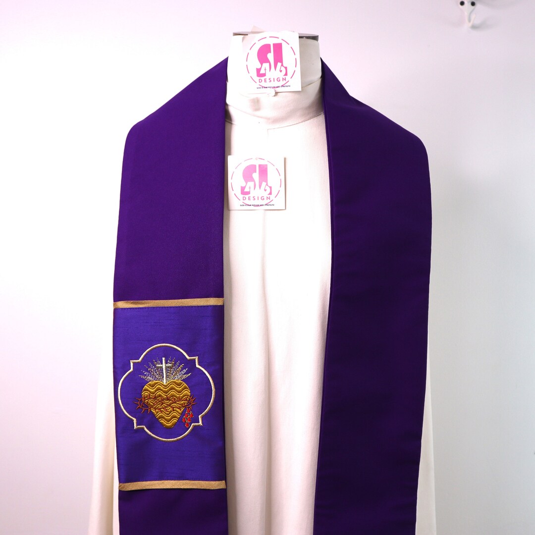 SACRED HEART - Priest Stole - Etsy