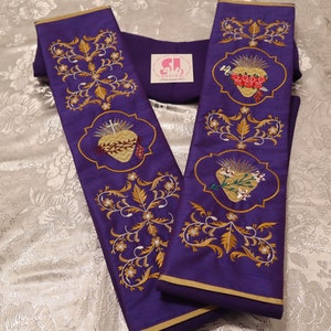 HOLY FAMILY - Sacred Heart of Mary, Joseph & Jesus - Priest Stole - Etsy