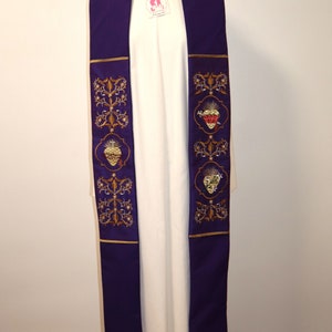 HOLY FAMILY - Sacred Heart of Mary, Joseph & Jesus - Priest Stole - Etsy