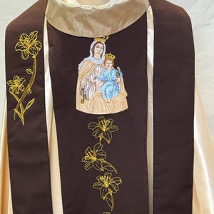 Our Lady of Mount Carmel - Chasuble, Stole and Scapular Set. - Etsy
