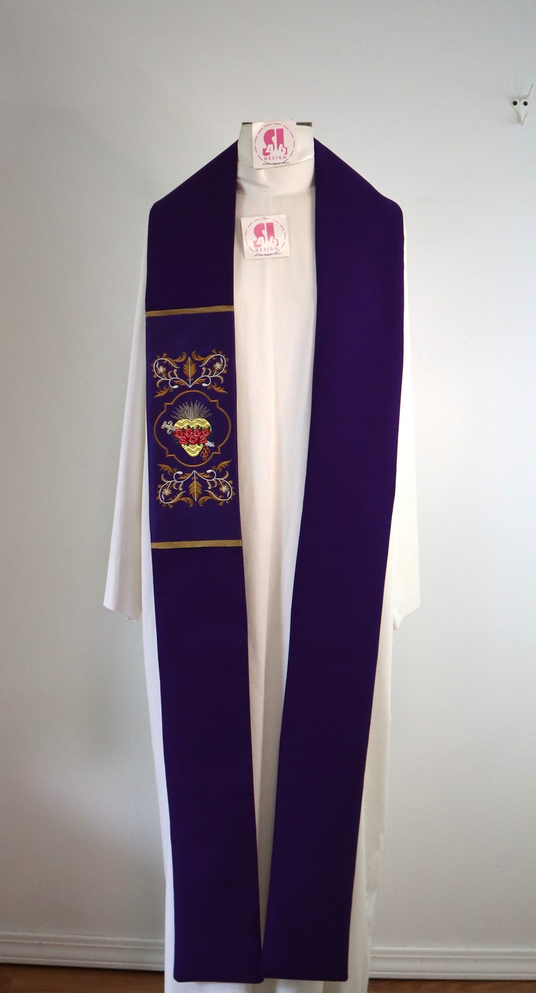 Sacred Heart of Mary - Priest Stole - Etsy