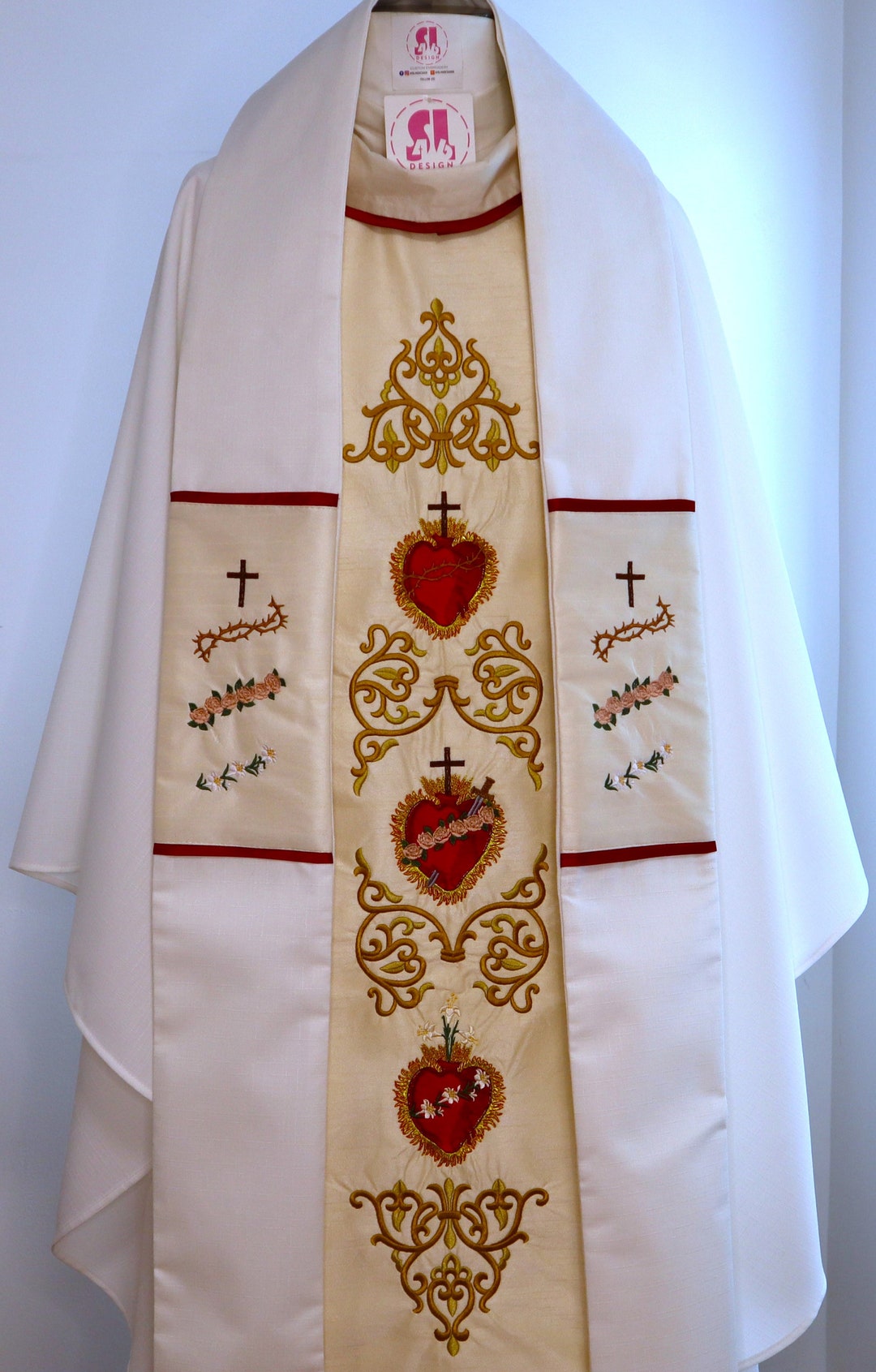 Sacred Heart of Jesus, Mary & Joseph - Chasuble + Stole Set - Etsy