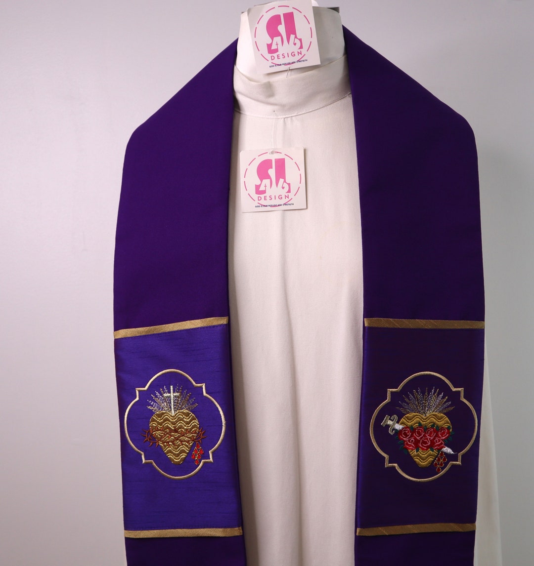 SACRED HEART Mary & Jesus Priest Stole - Etsy