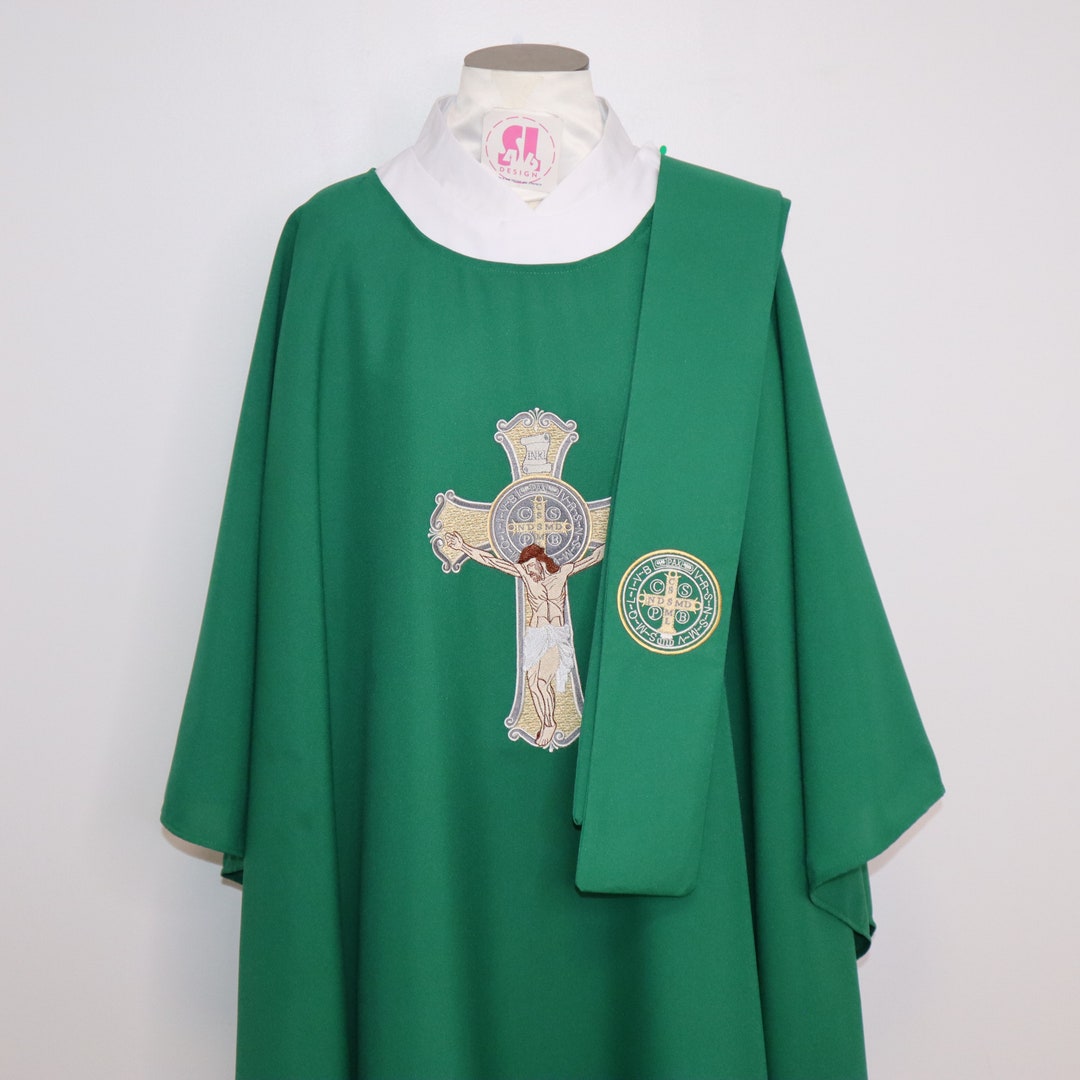 SAINT BENEDICT CRUCIFIX - Chasuble and Stole Set - Etsy
