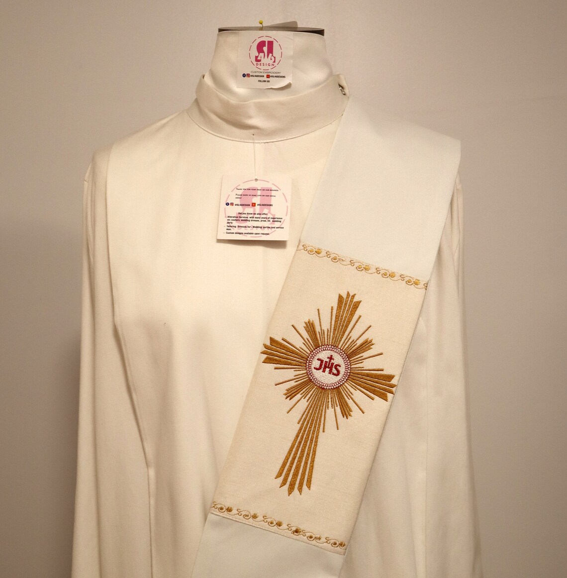 JHS - Holy Spirit Cross - Deacon Stole - Etsy
