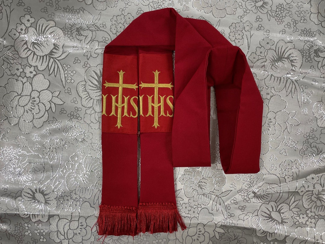 IHS - CROSS- Deacon Travel Stole - Etsy