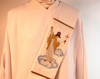 HOLY FAMILY Sacred Heart of Mary, Joseph & Jesus Priest Stole - Etsy