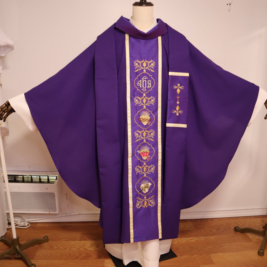 Sacred Heart of Jesus, Mary & Joseph - Chasuble + Stole Set - Etsy