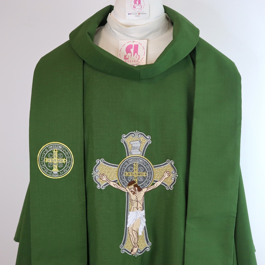 SAINT BENEDICT CRUCIFIX - Chasuble and Stole Set - Etsy