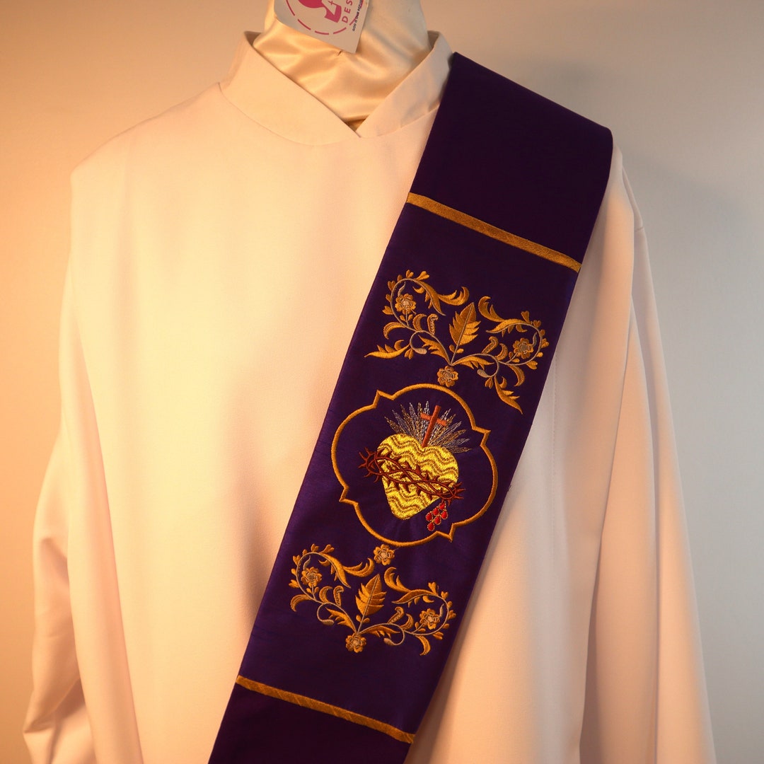SACRED HEART - Deacon Stole - Etsy