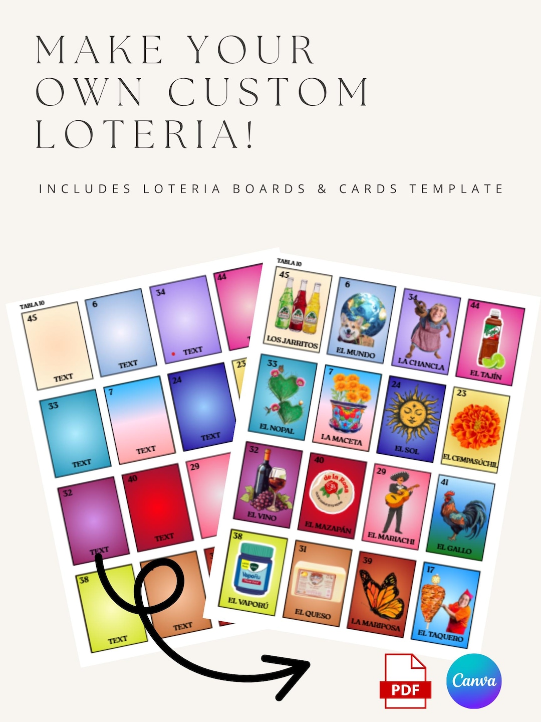 Build Your Own Loteria - Loteria Cards and Boards Template With ...