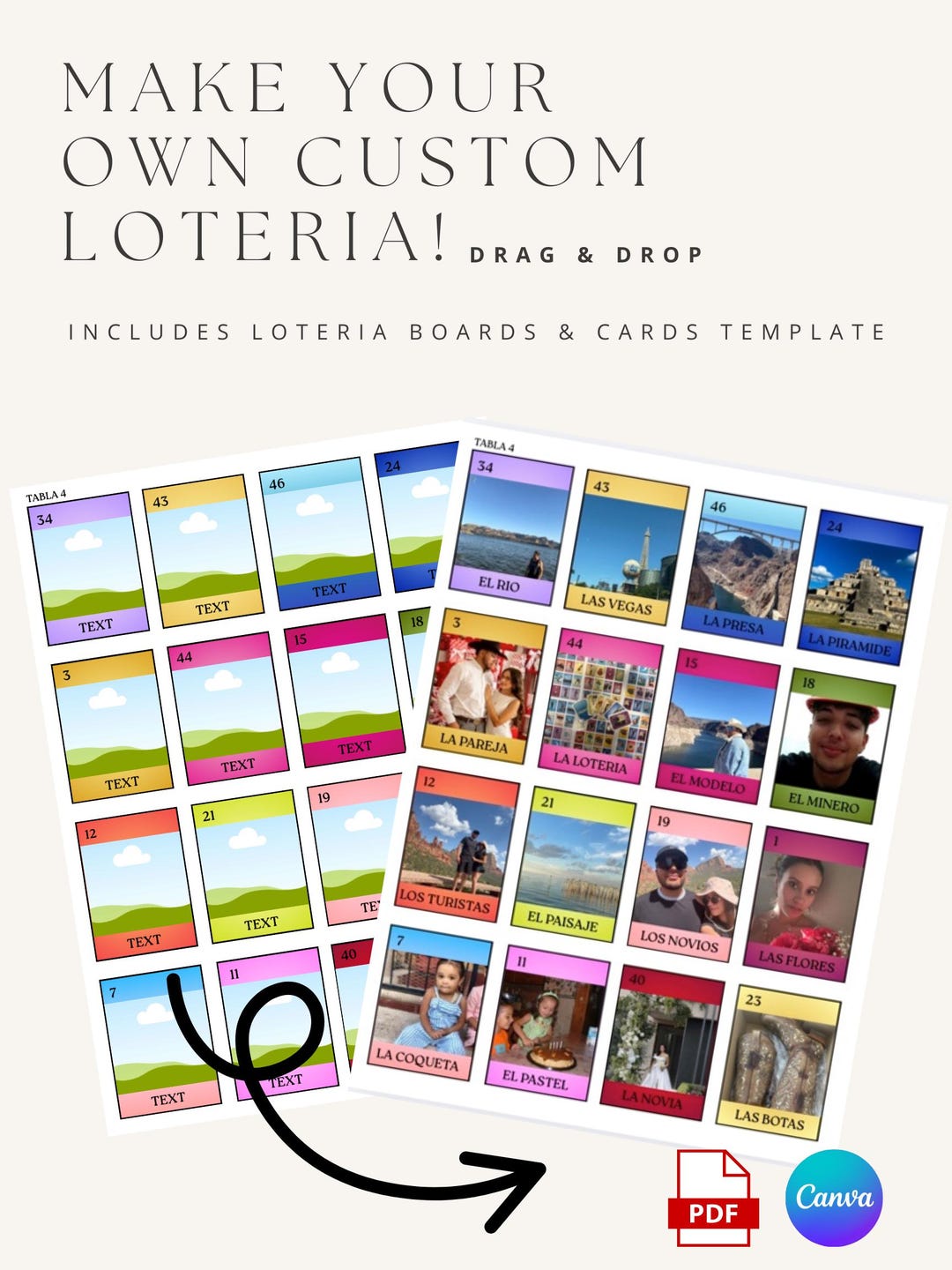 Build Your Own Loteria - Drag & Drop Loteria Cards and Boards Template ...