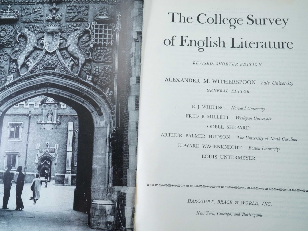 1951 the College Survey of English Literature Alexander Witherspoon ...