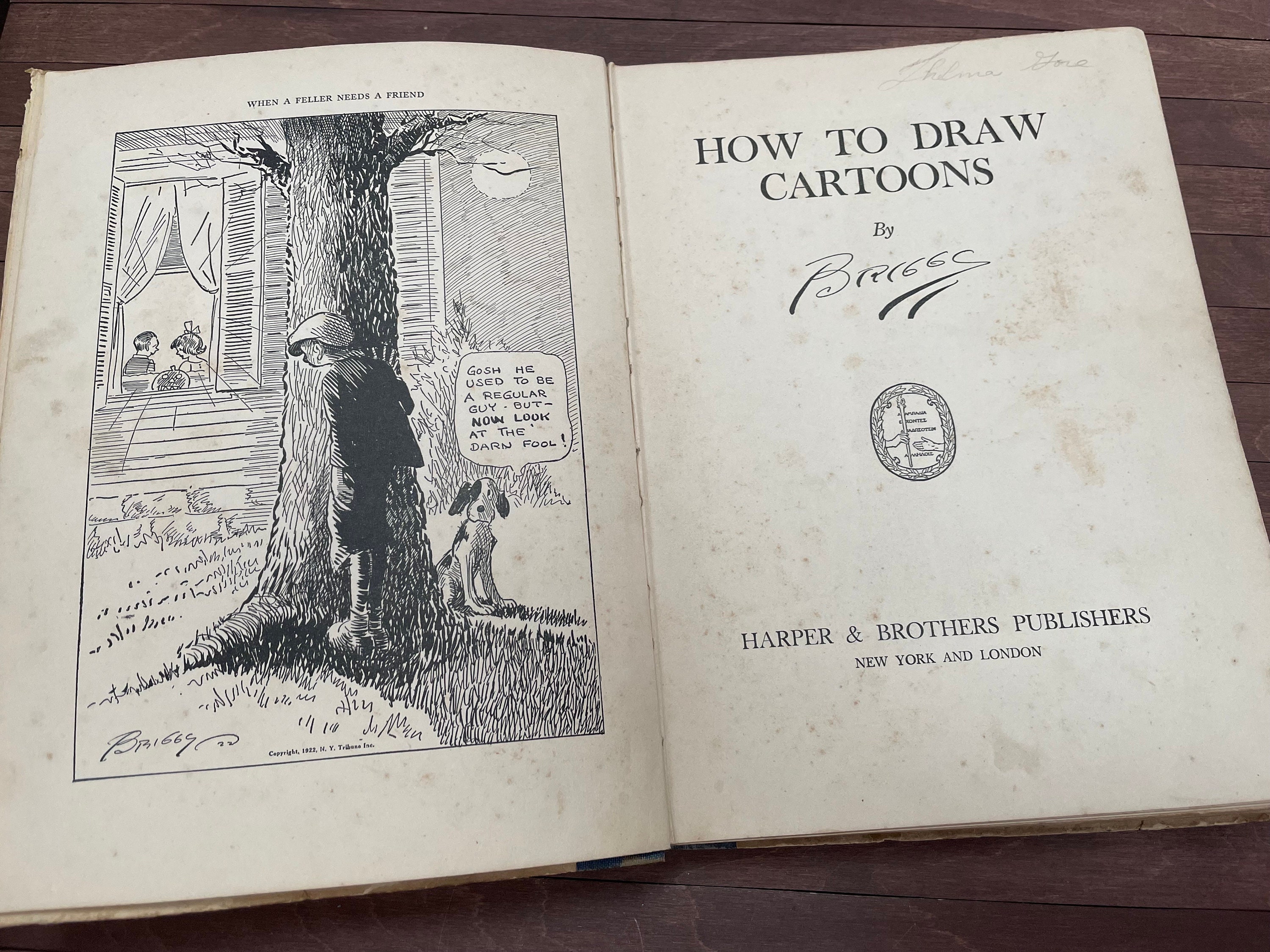 1929 First Edition How to Draw Cartoons Claire Briggs Harper & Brothers ...