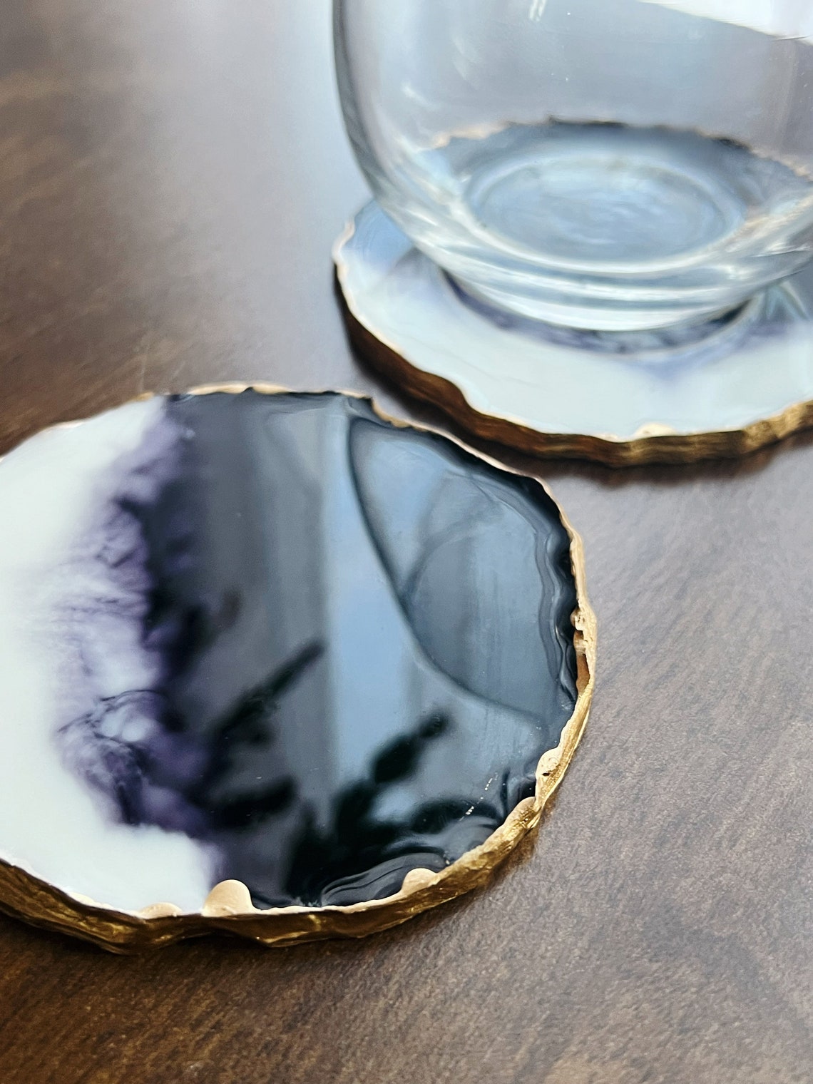 Marble Inspired Handmade Epoxy Resin Coaster Set | Classy Coasters | by ...