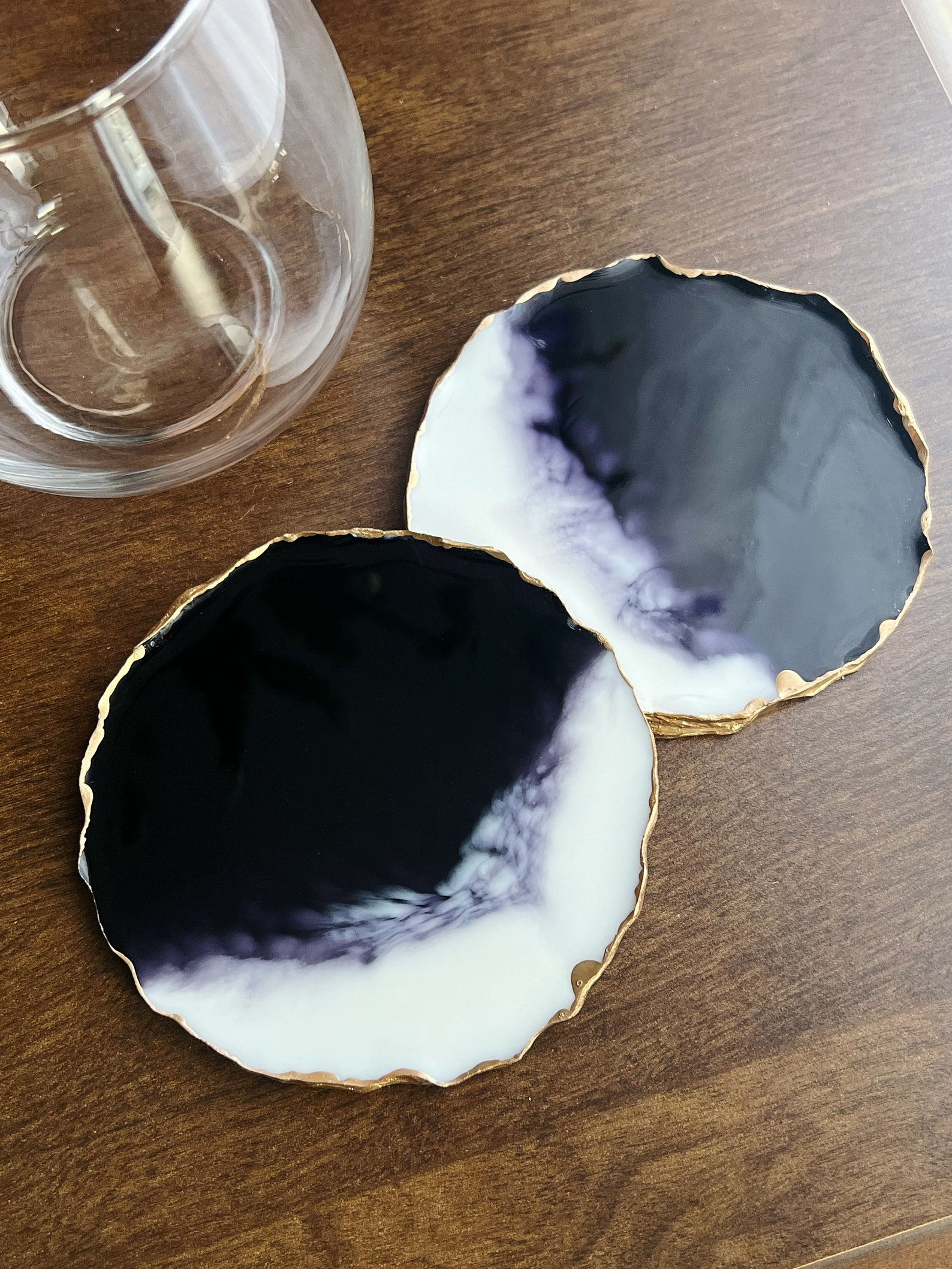 Marble Inspired Handmade Epoxy Resin Coaster Set | Classy Coasters | by ...
