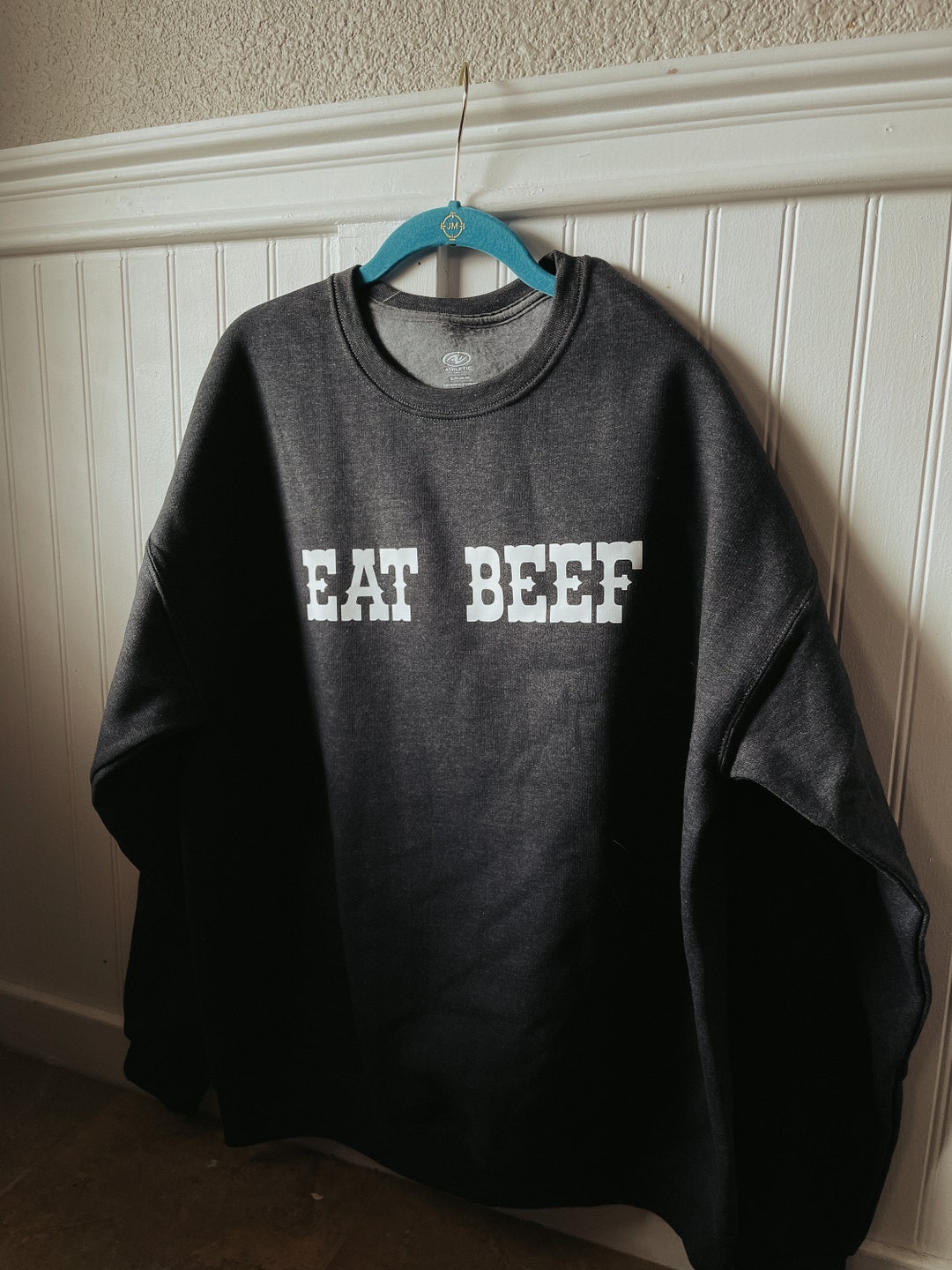 Eat Beef Sweatshirt in Charcoal Gray Size Men's XL (46-48) - Etsy