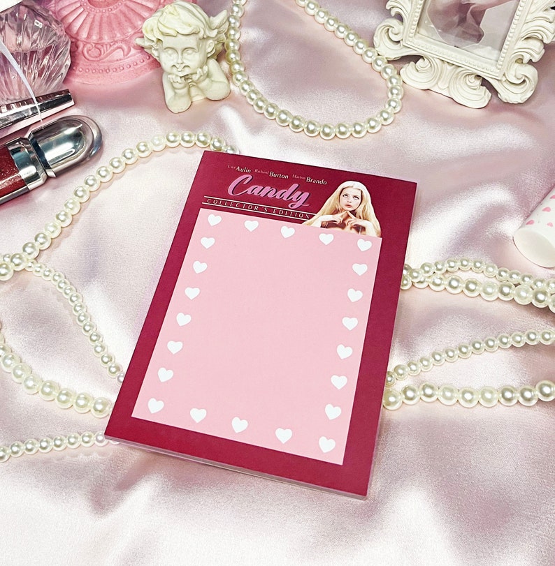 Coquette Notepad Aesthetic Pretty Candy Pink Cherry Red - Etsy