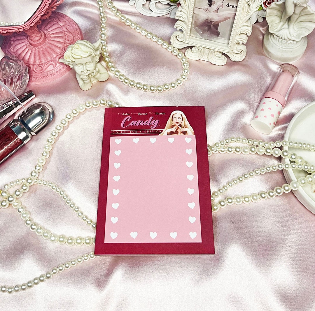 Coquette Notepad Aesthetic Pretty Candy Pink Cherry Red - Etsy