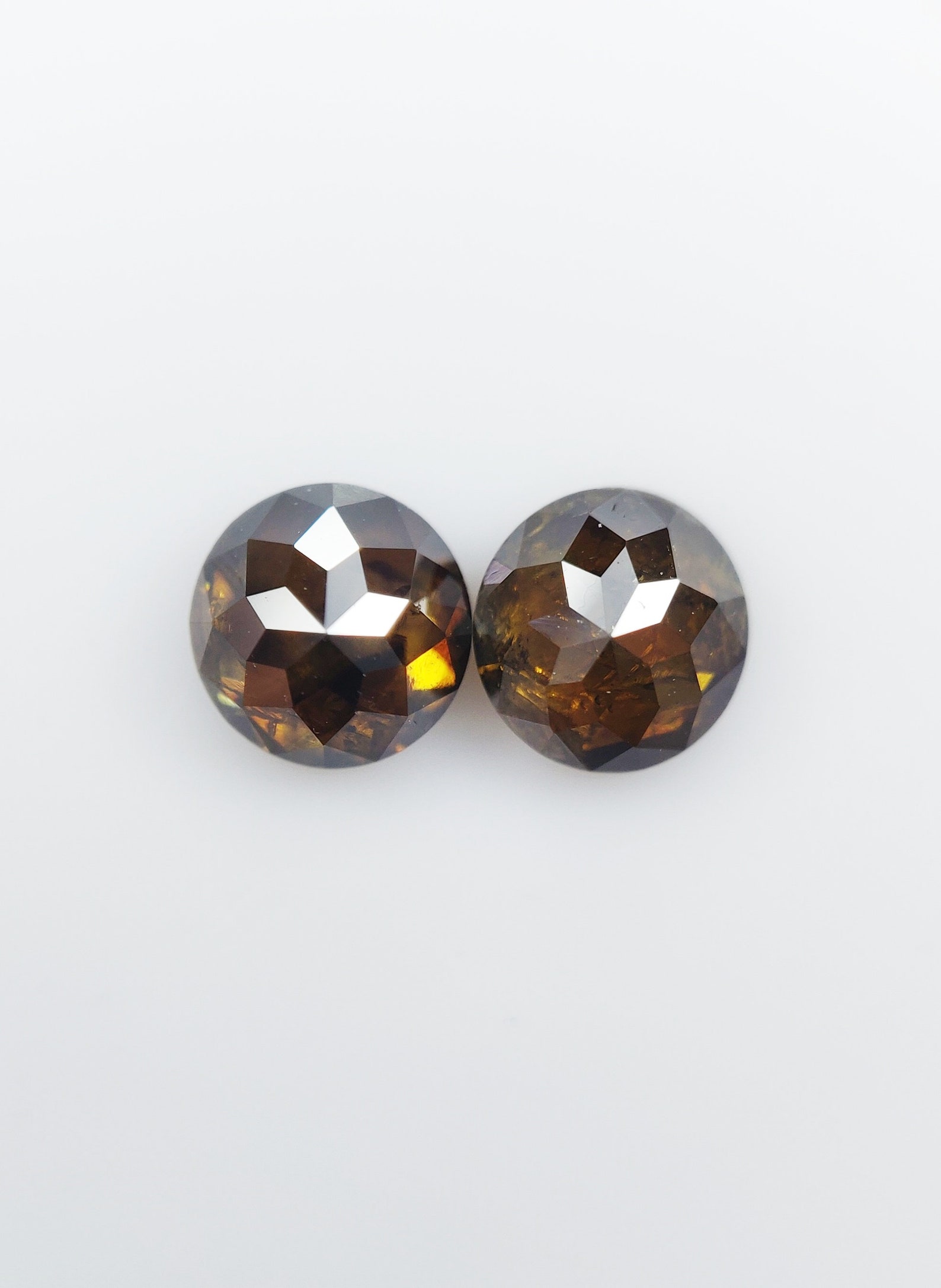 0.78 Ct Fancy Light Brown Color Round Rose Cut Minimal | Etsy