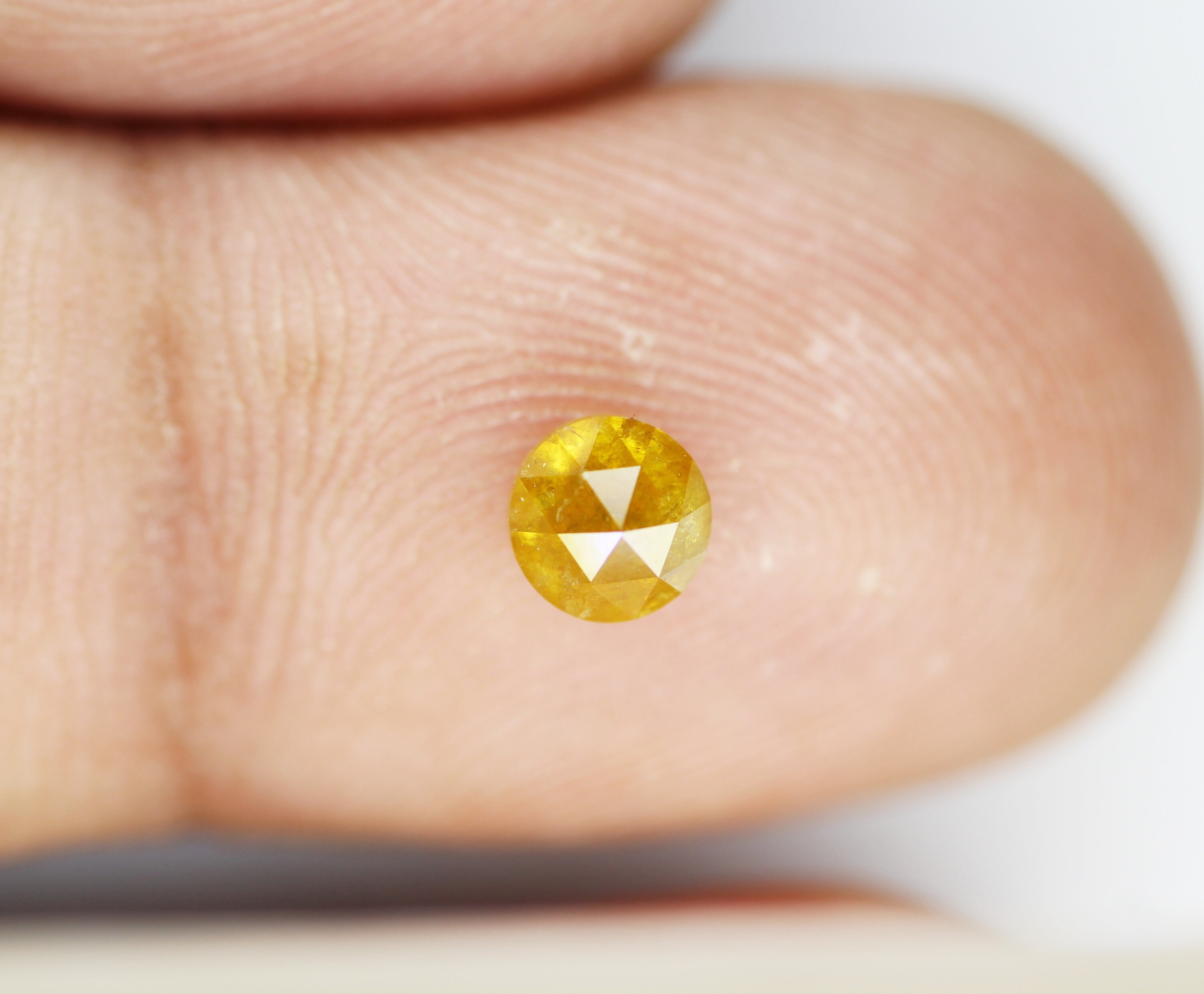 0.73 Ct,round Rose Cut Natural Loose Diamond Yellow Salt and Pepper ...