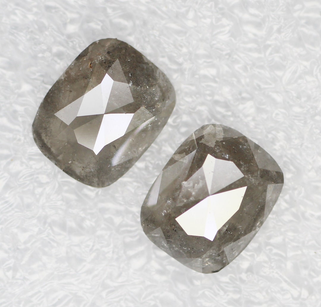 1.93 CT,7.30 X 5.80 Mm,fancy Grey Color Cushion Shape Natural Loose ...