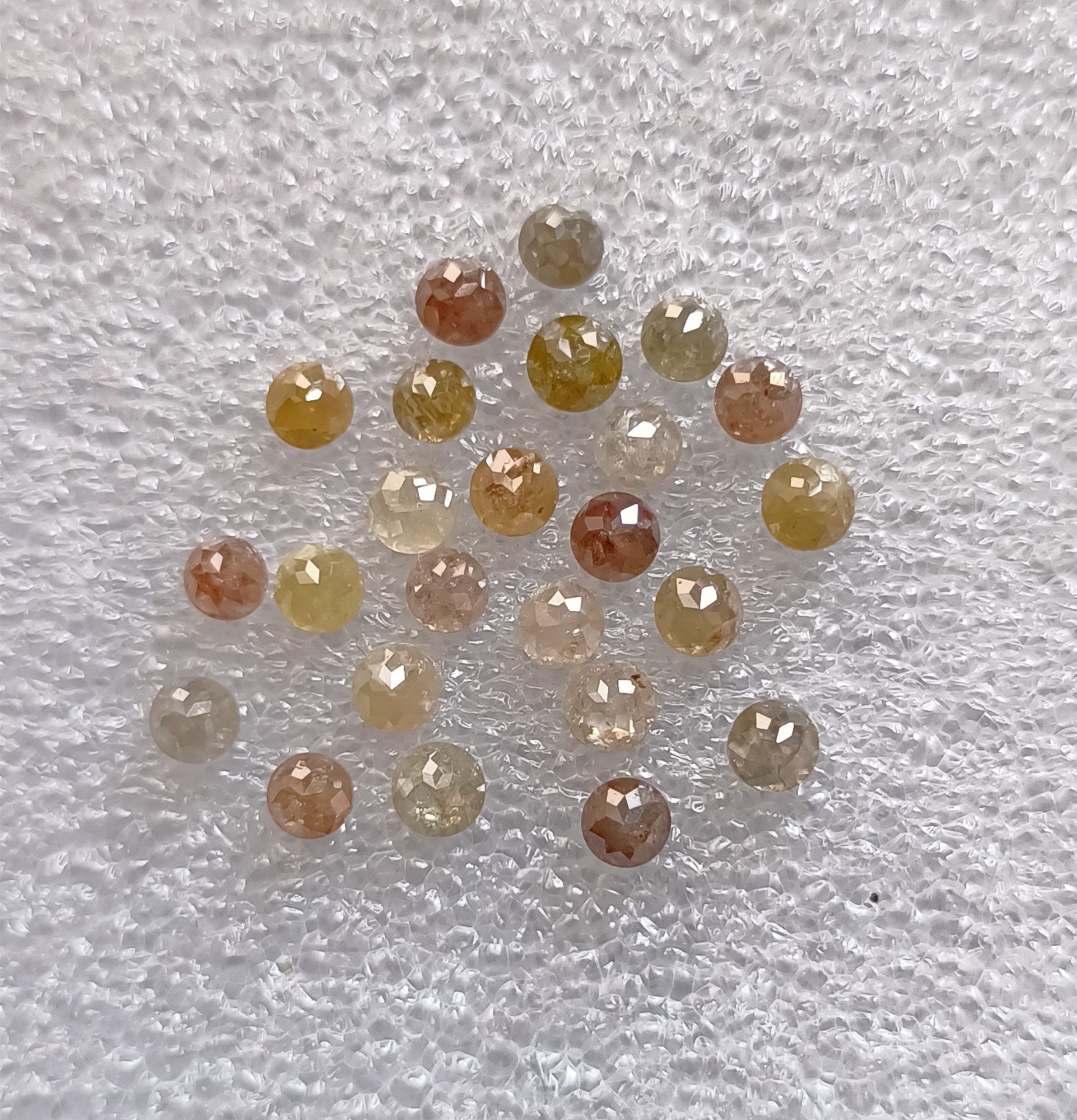 5.71 CT Natural Loose Diamond Fancy Mix Color Round Rose Cut | Etsy