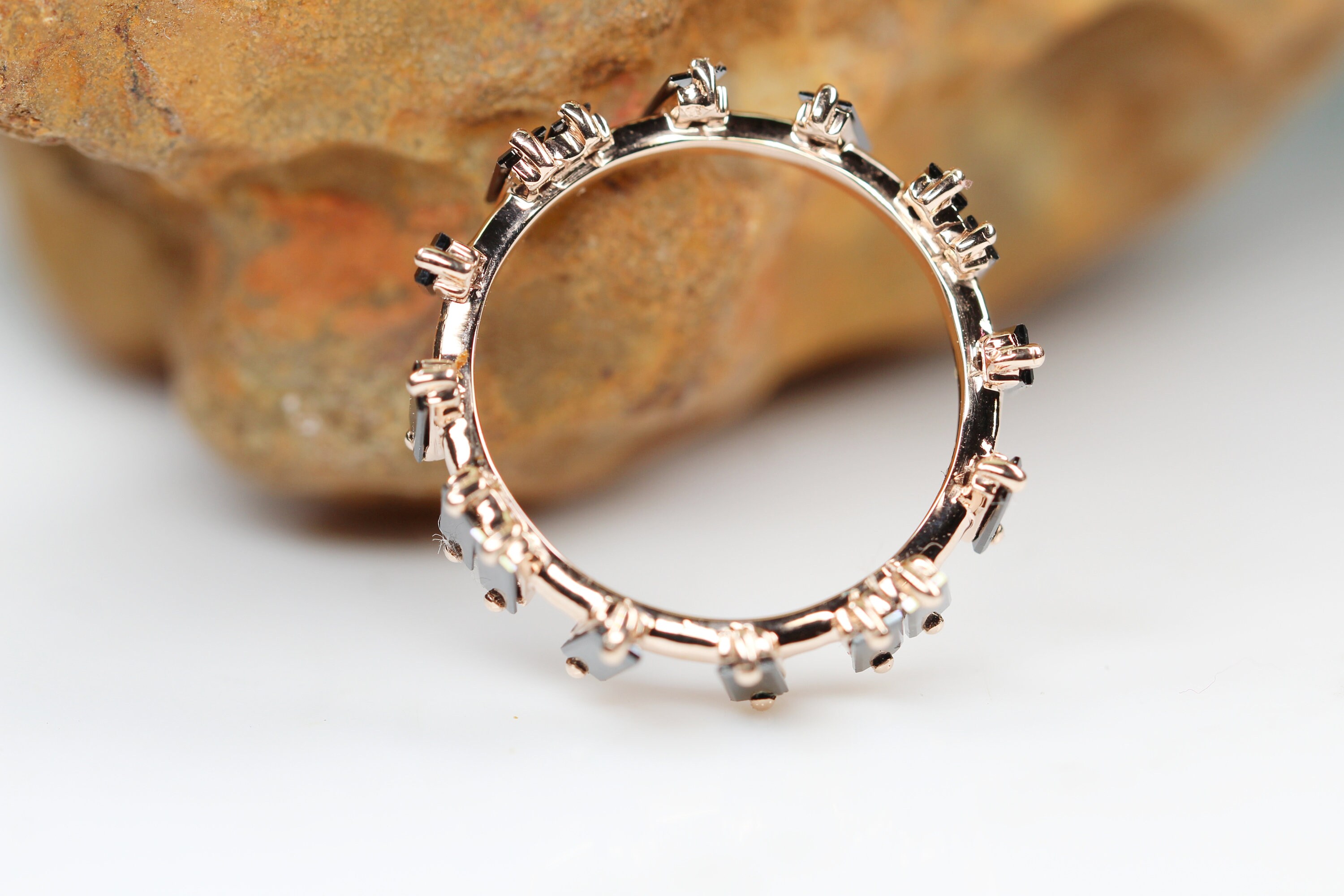 10k Salt and Pepper diamond Ring Salt and pepper Engagement | Etsy