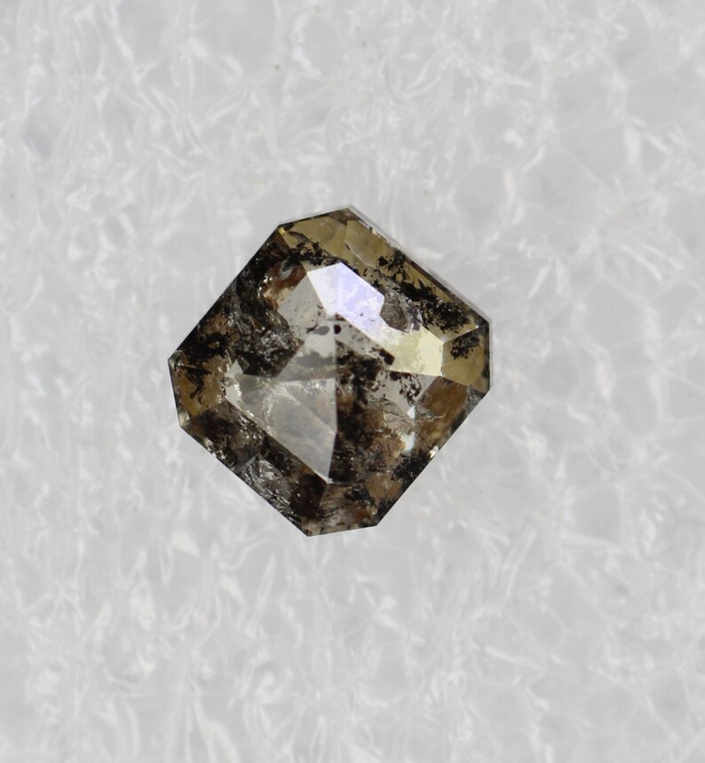 Natural Loose Diamond Emerald Cut Salt and Pepper Black Color Diamond ...